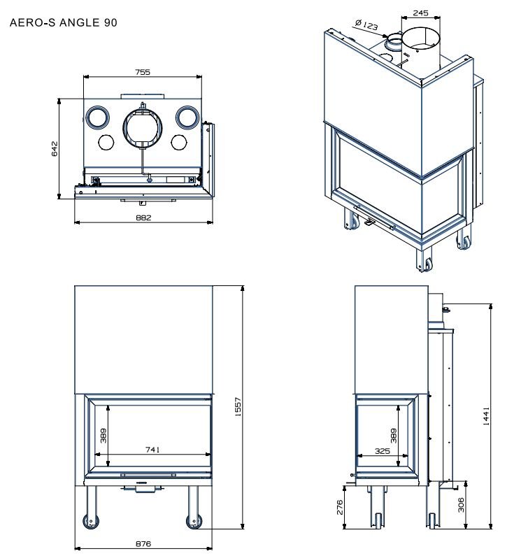 Aero S Flat 90 - Ecothermo - Ενεργειακά τζάκια